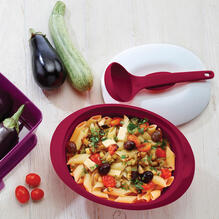 Tupperware -Pasta con berenjena, zucchini y tomates